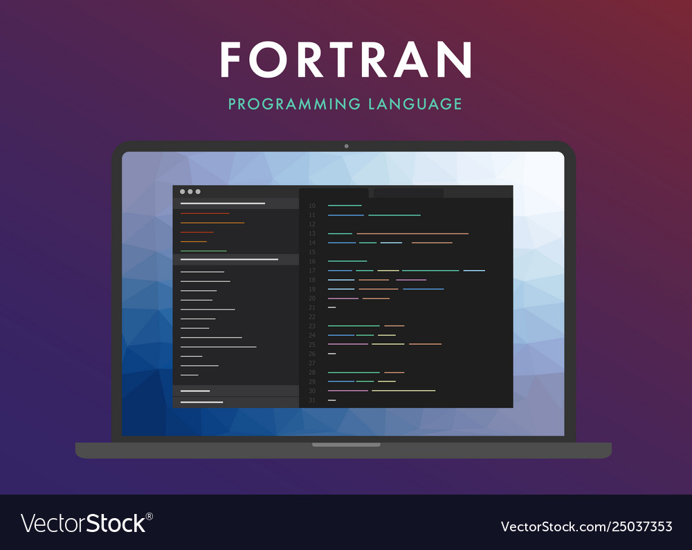 Fortran Programming Language Royalty Free Vector Image