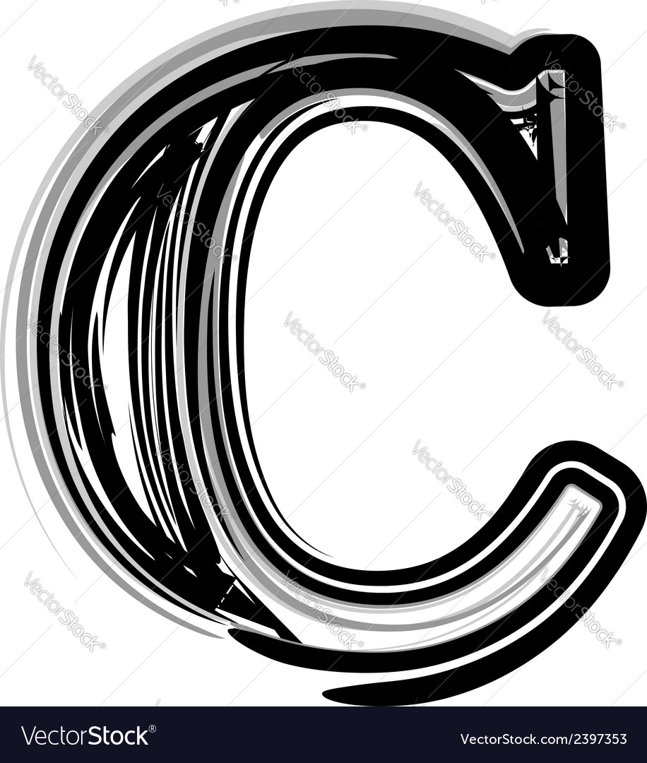 Freehand typography letter c Royalty Free Vector Image Freehand typography letter c Royalty Free Vector Image