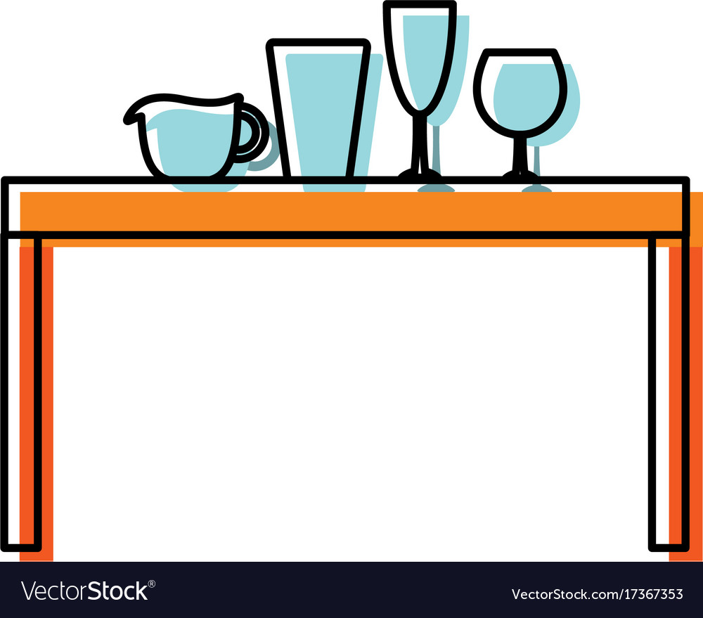 Kitchen table Royalty Free Vector Image - VectorStock