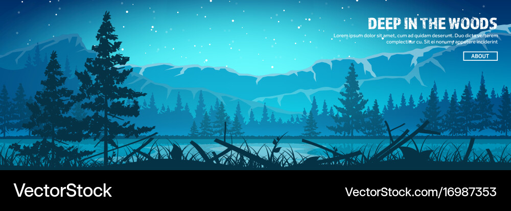 Mountains and forest header wild nature landscape Vector Image