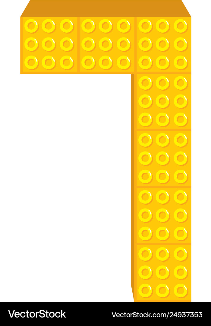 Number seven with toy pieces Royalty Free Vector Image