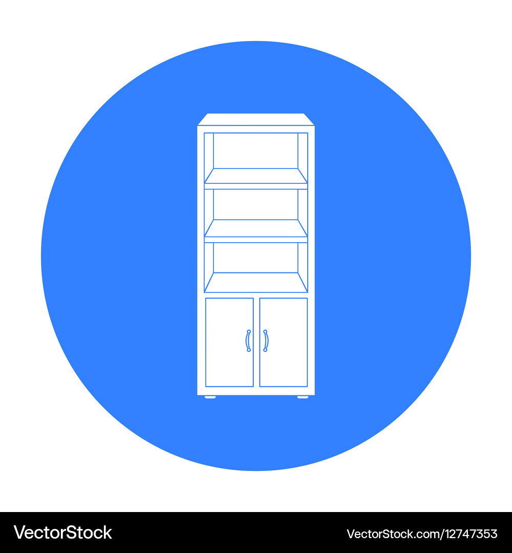 Office bookcase icon in black style isolated Vector Image