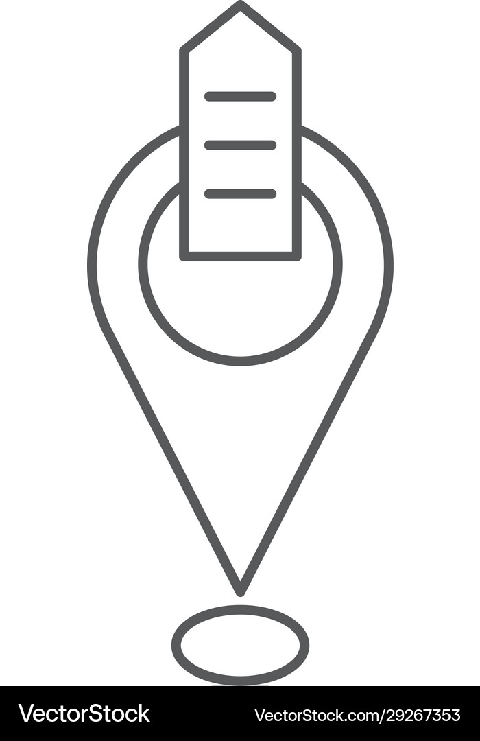 Office building and map pin icon symbol isolated Vector Image