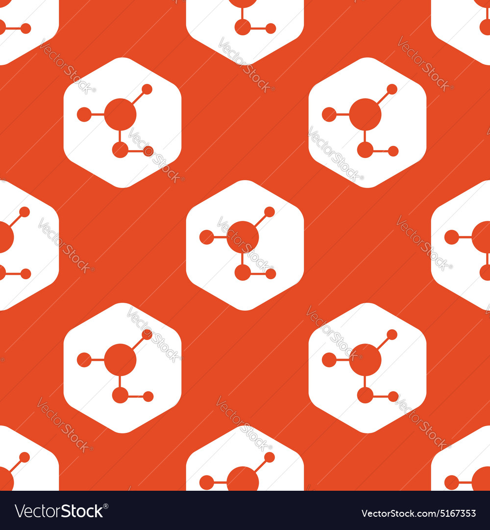 Orange hexagon molecule pattern Royalty Free Vector Image