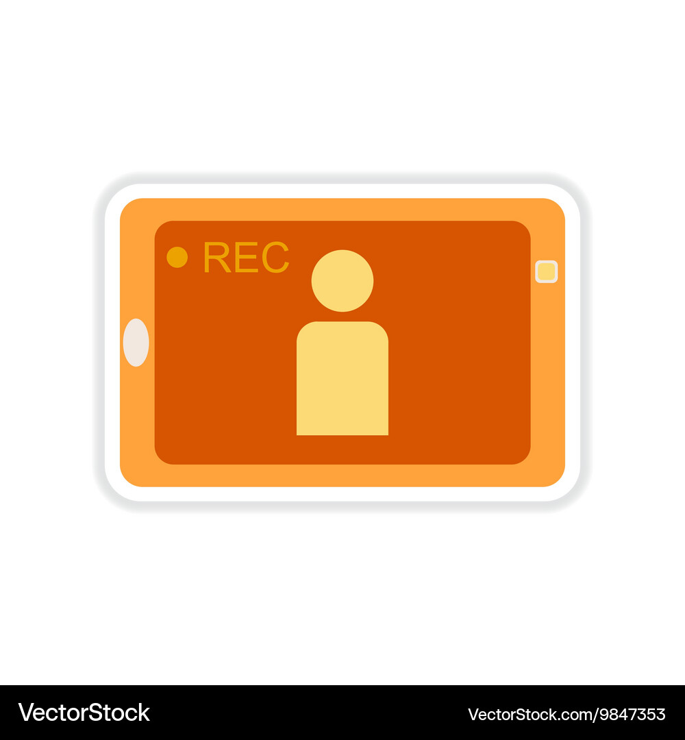 Paper sticker on white background mobile phone Vector Image