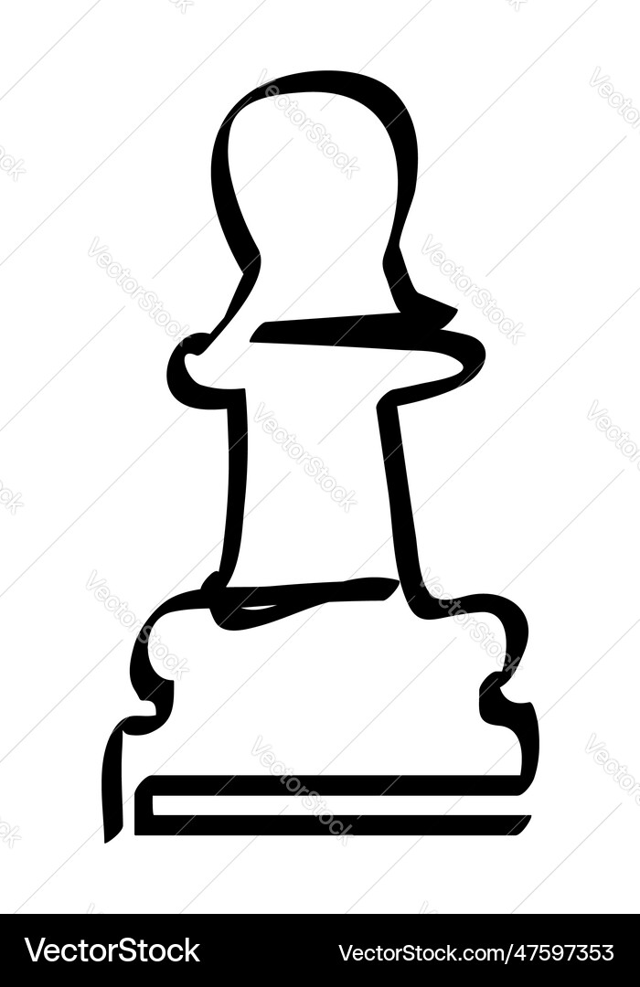 Simple sketch chess pawn single one line art Vector Image