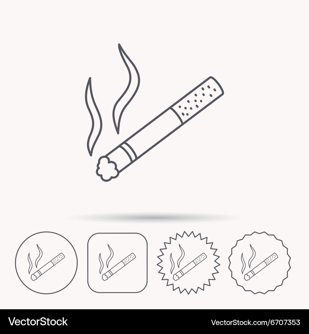 Smoking allowed icon yes smoke sign Royalty Free Vector