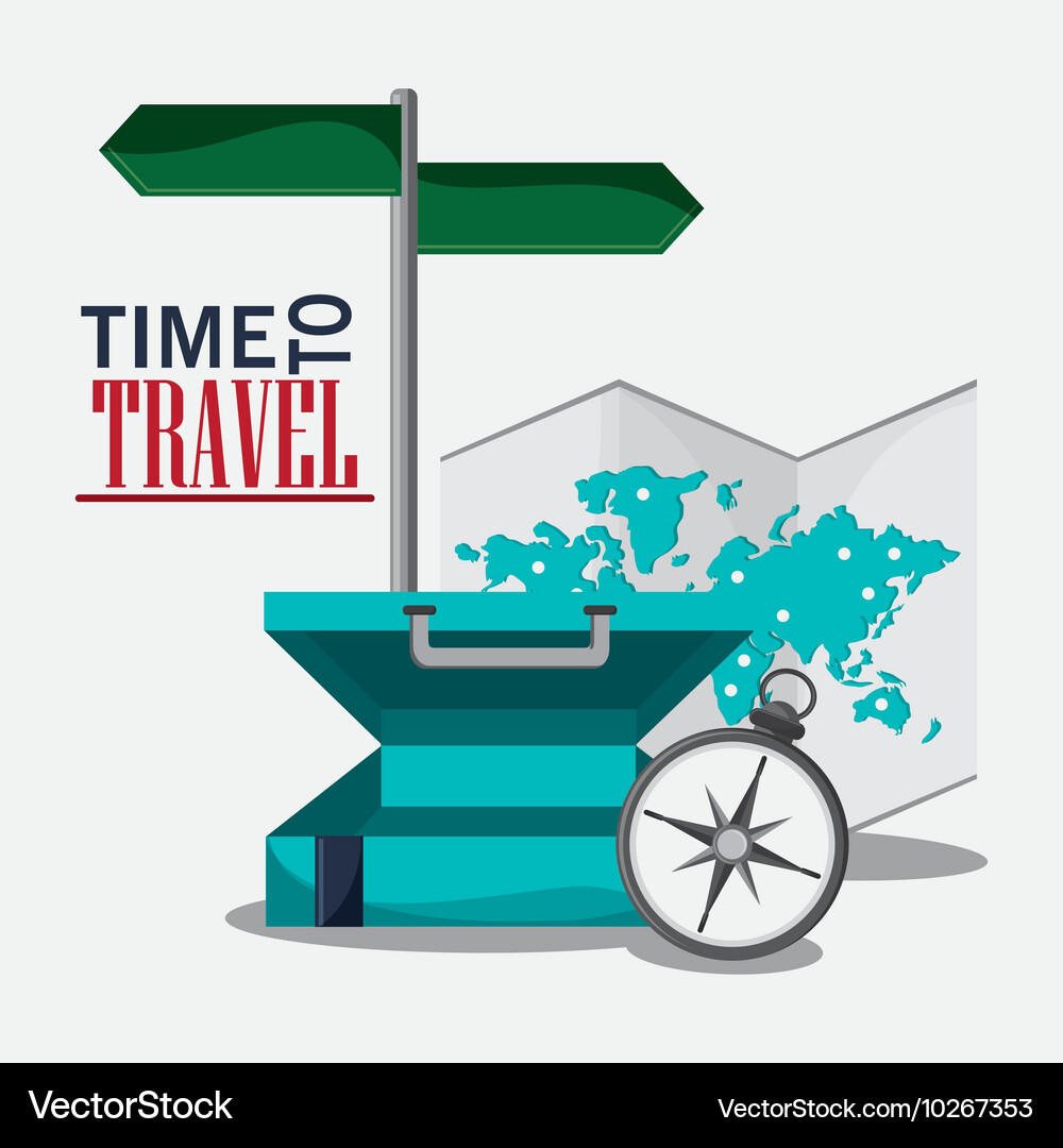 Time travel vacation trip icon Royalty Free Vector Image