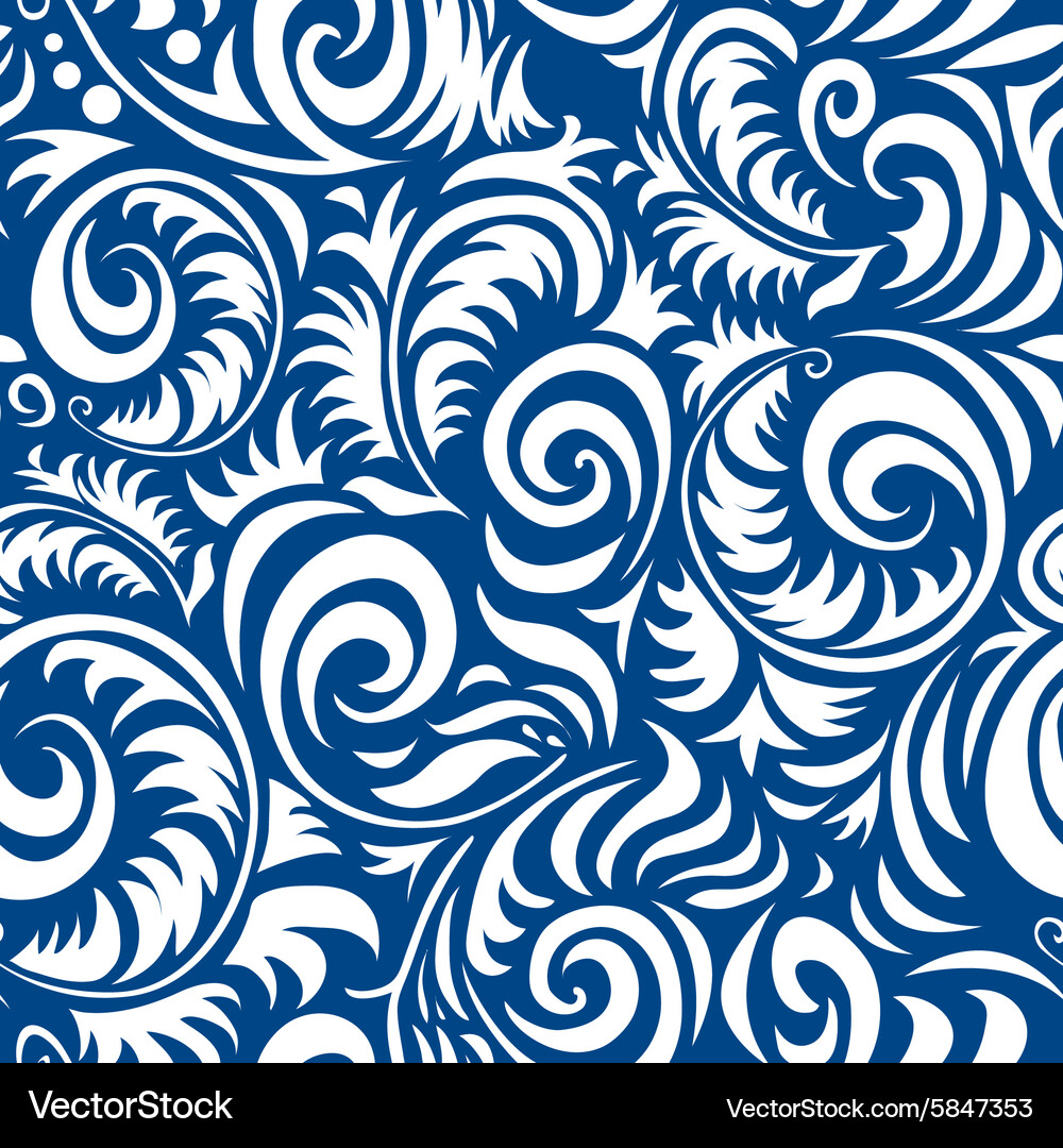 Traditional russian seamless pattern in gzhel Vector Image