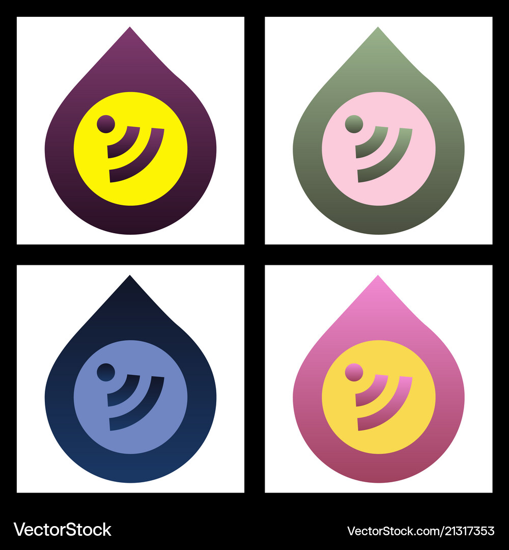 Wi-fi network icon blue logo isolated Royalty Free Vector