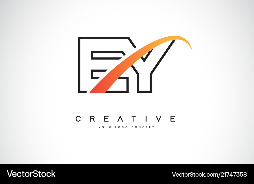 Ey e y swoosh letter logo design with modern Vector Image