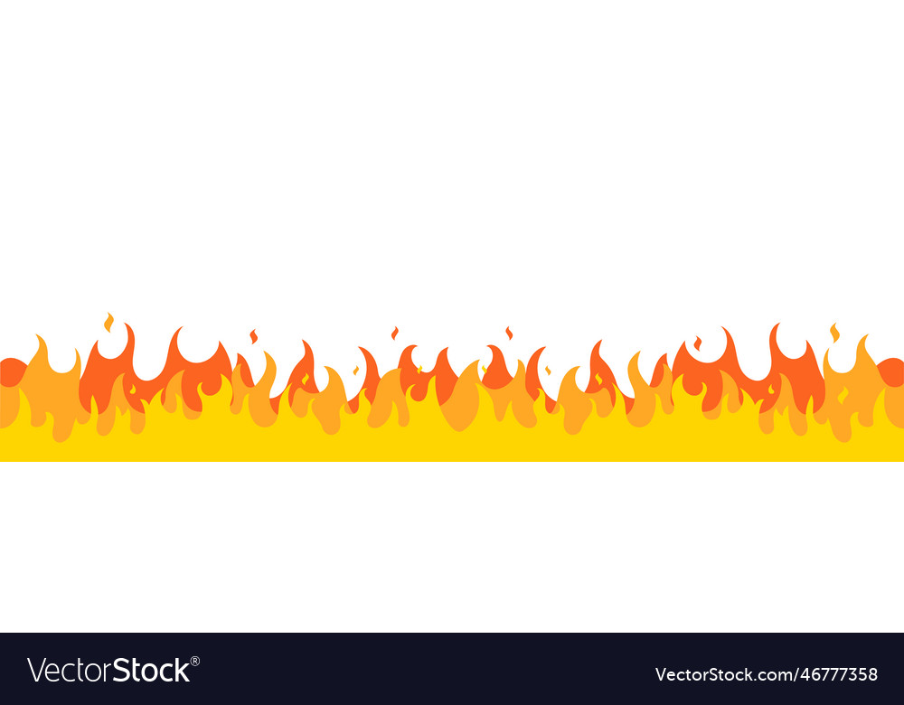 Fire flame pattern line frame flat Royalty Free Vector Image