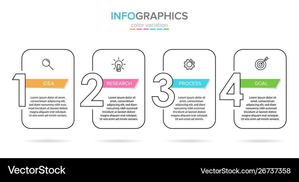Infographic label template with icons 4 Royalty Free Vector