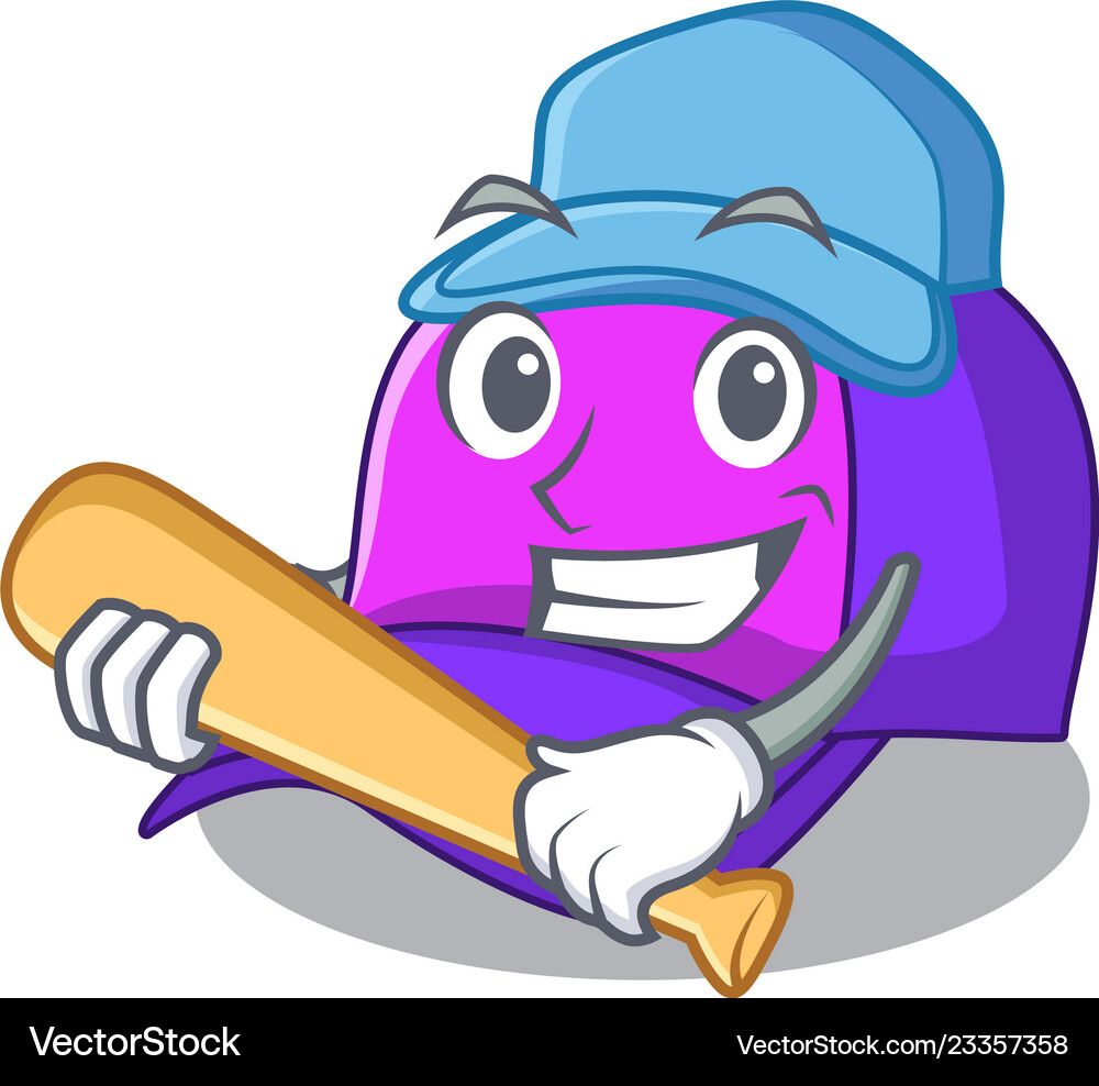 Playing baseball cap shape in the a cartoon Vector Image