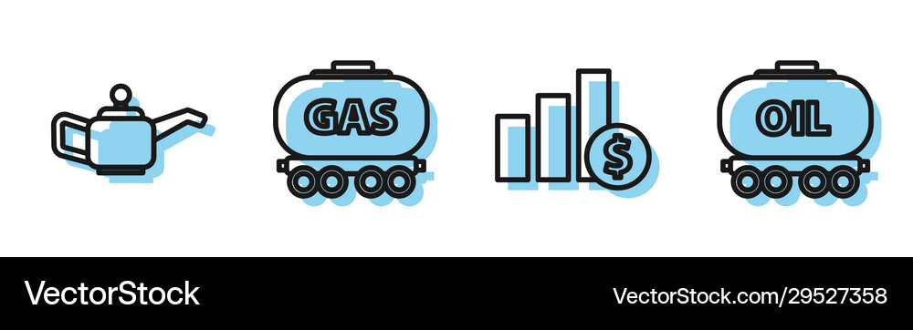 Set line pie chart infographic and dollar Vector Image
