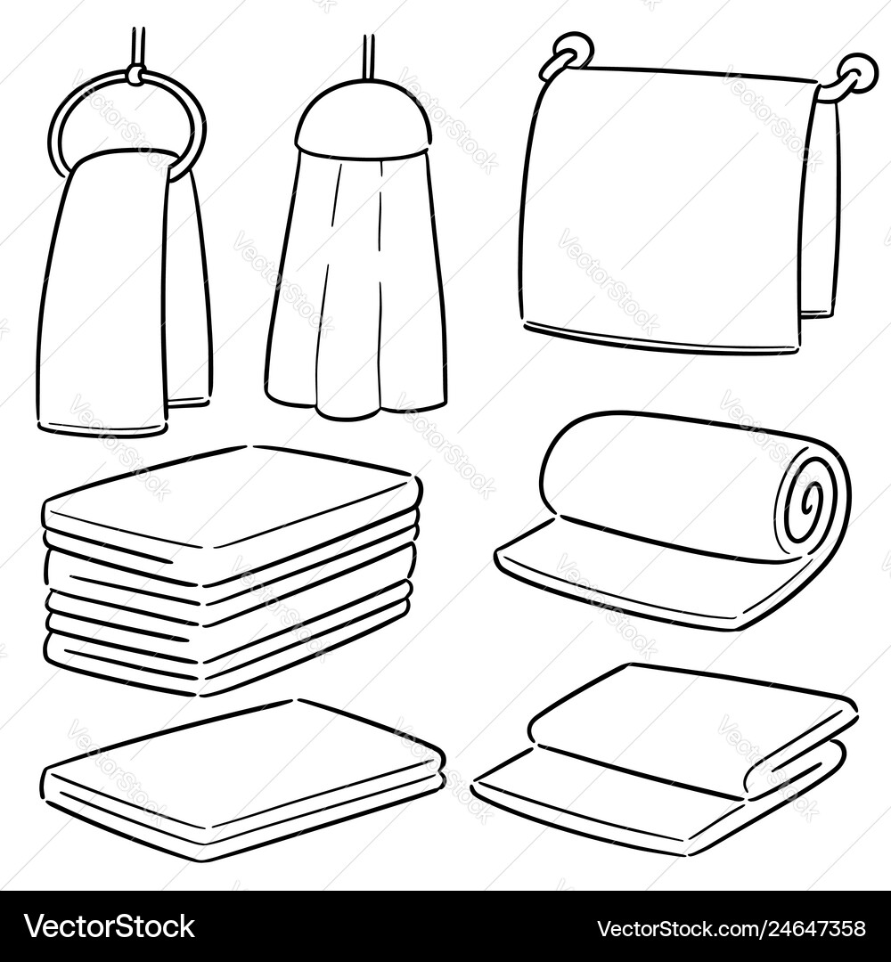 Set of hand towel Royalty Free Vector Image - VectorStock