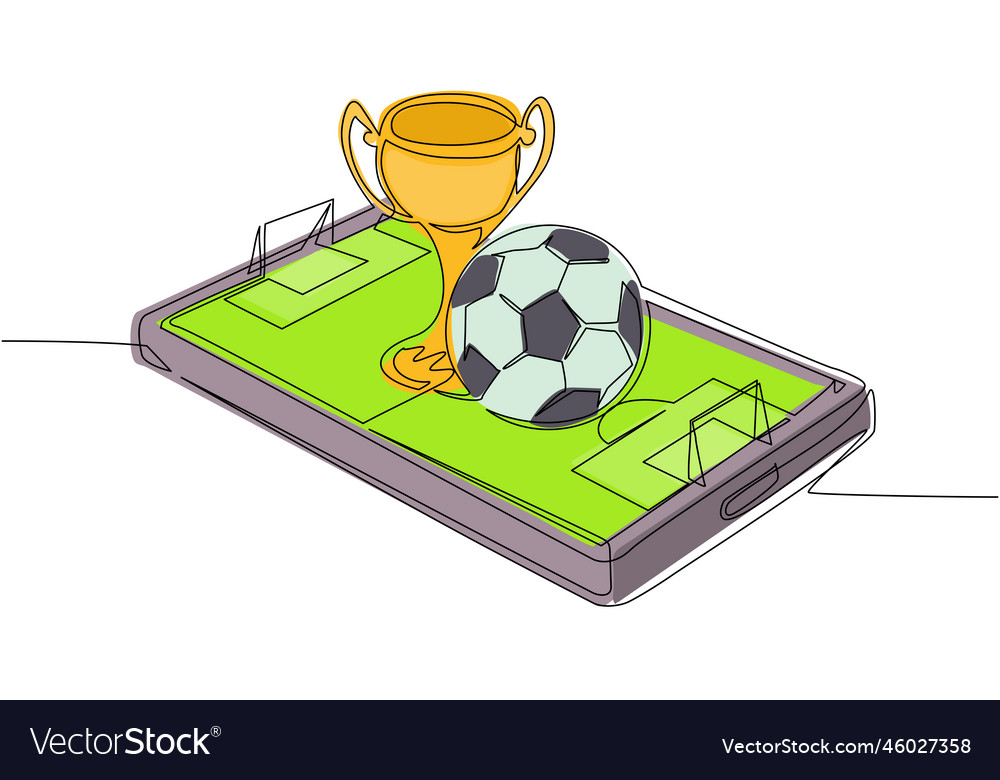 Single continuous line drawing soccer ball Vector Image Single continuous line drawing soccer ball Vector Image