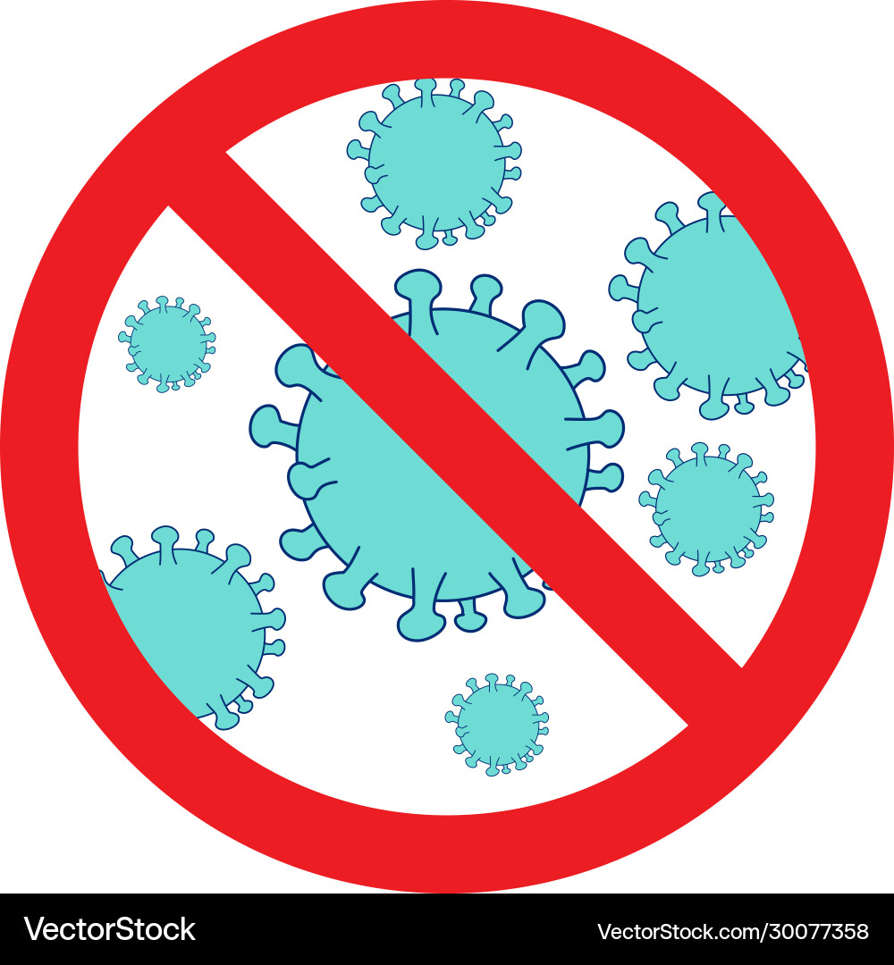 Stop coronavirus infection sign Royalty Free Vector Image