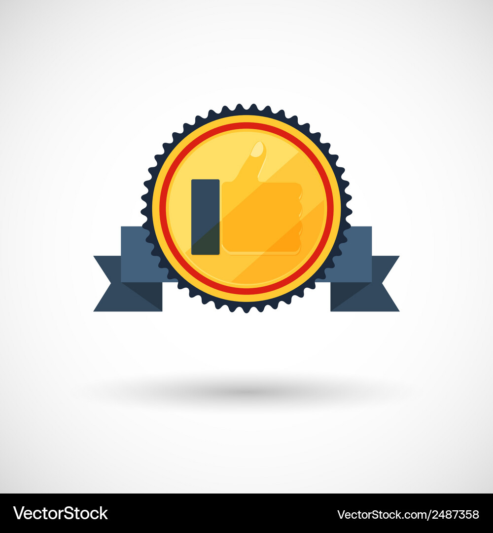 Symbol winner badge with tapes Royalty Free Vector Image