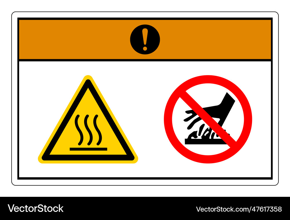 Warning hot surface symbol sign on white Vector Image