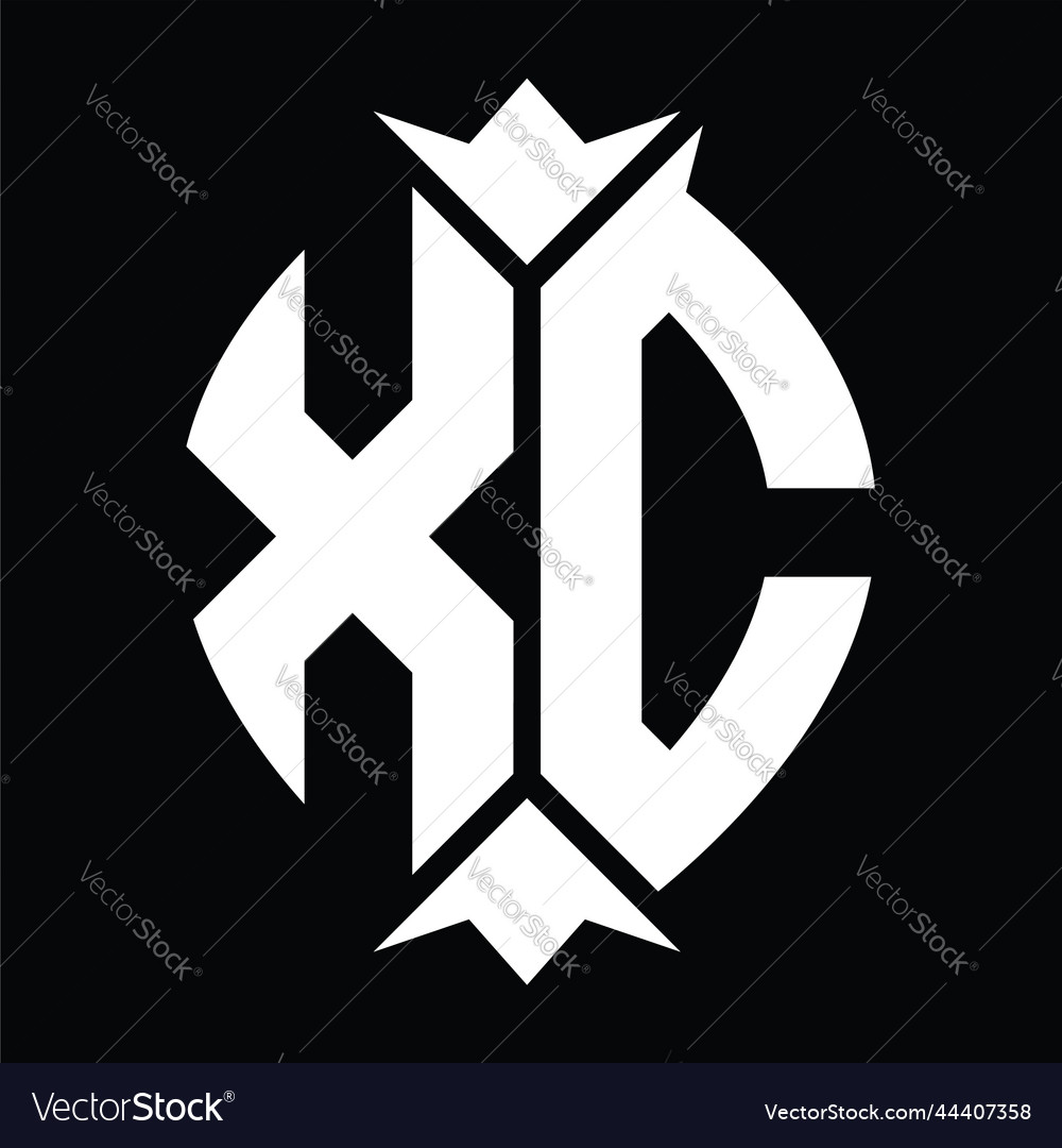 Xc logo monogram shield leaf design template Vector Image