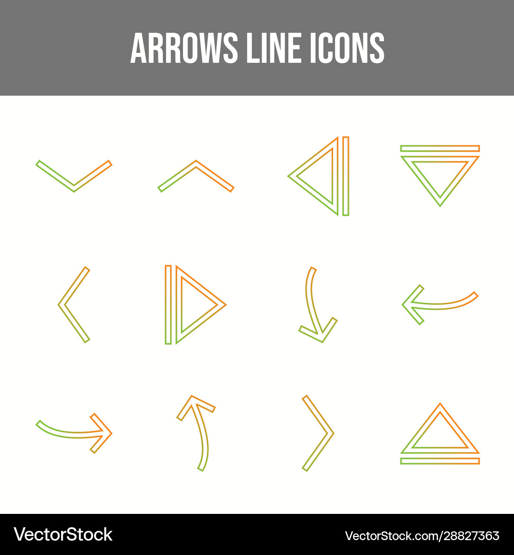 12 arrows icons in one set Royalty Free Vector Image