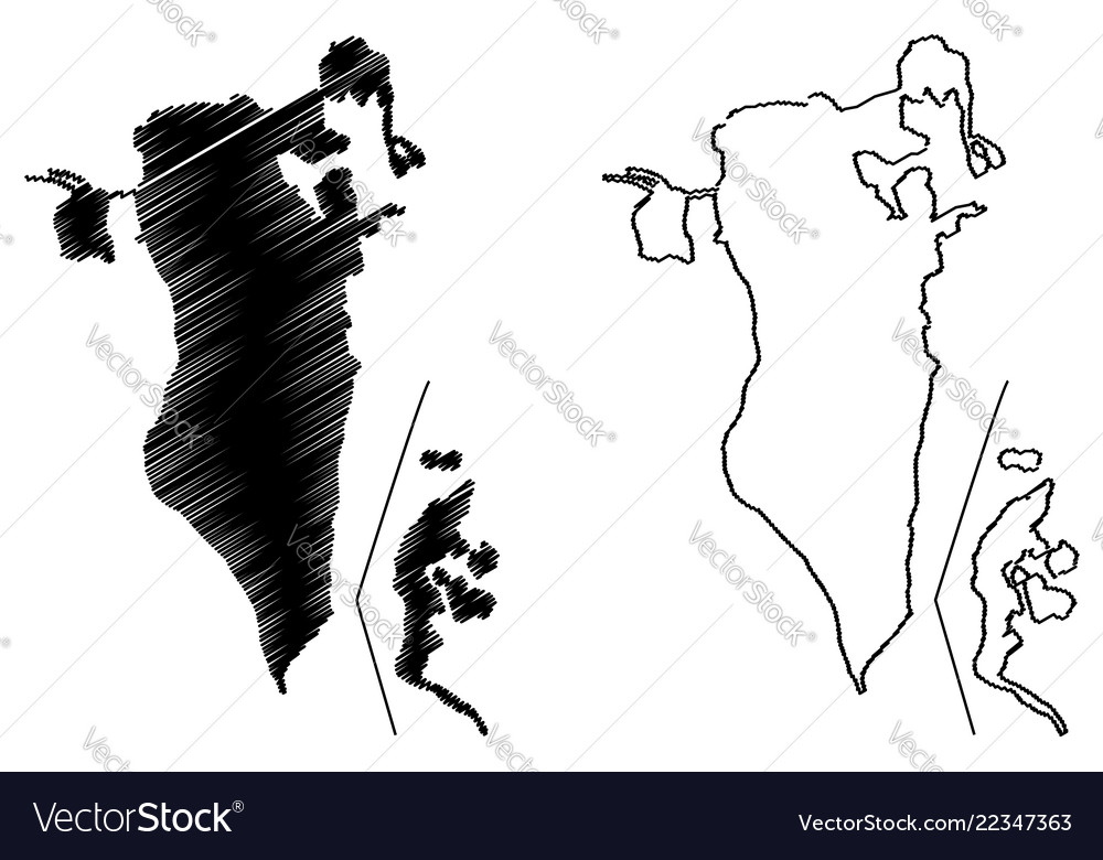Bahrain map Royalty Free Vector Image - VectorStock