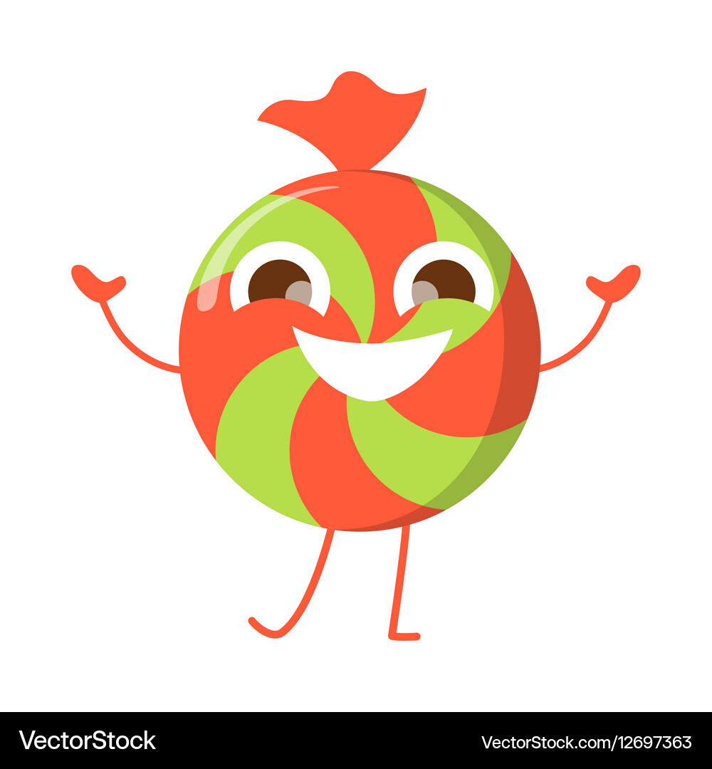 Caramel candy smiling character isolated bonbon Vector Image