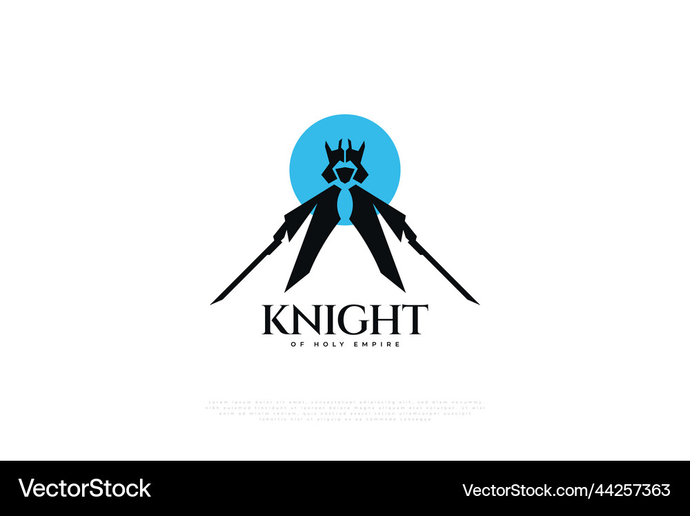 Holy knight silhouette logo with two swords Vector Image