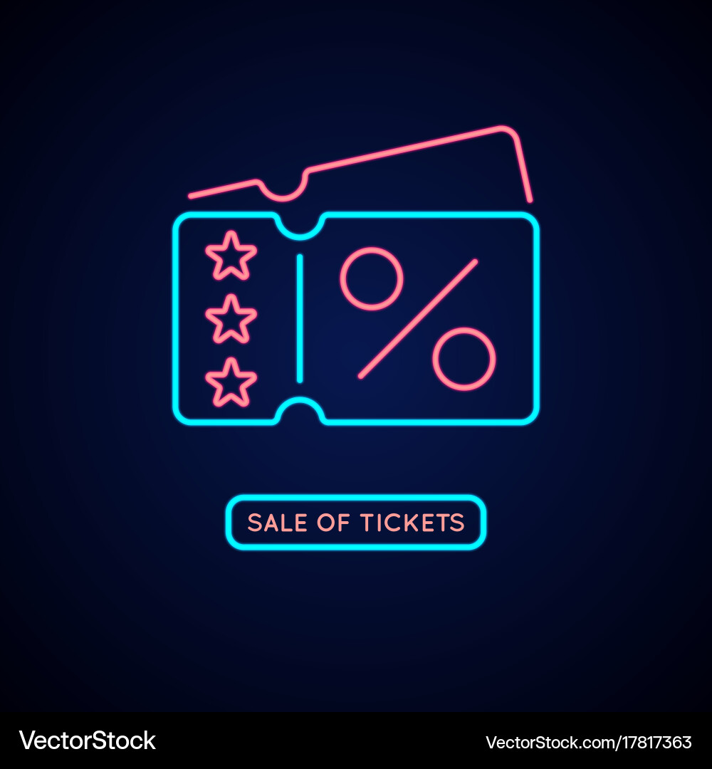 Neon poster sale tickets modern Royalty Free Vector Image