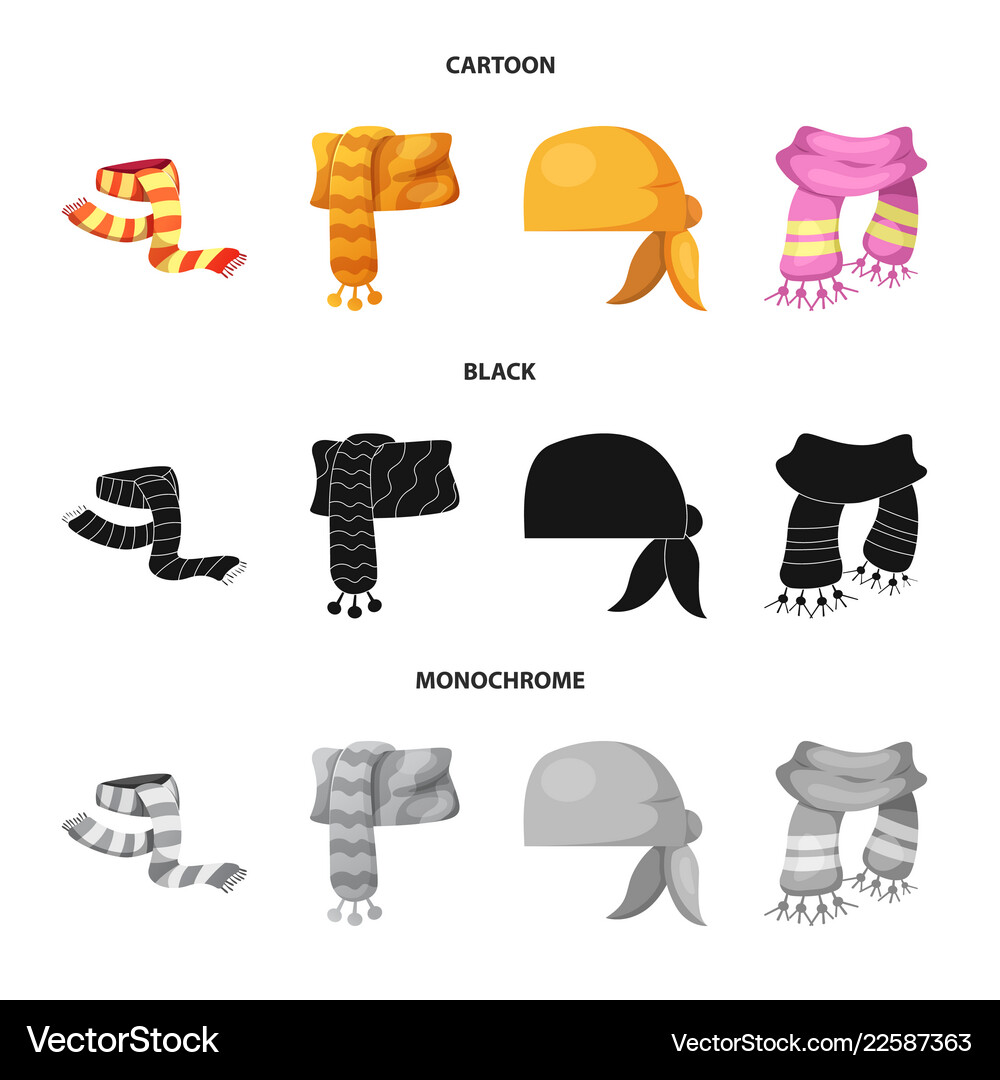 Scarf and shawl logo set Royalty Free Vector Image