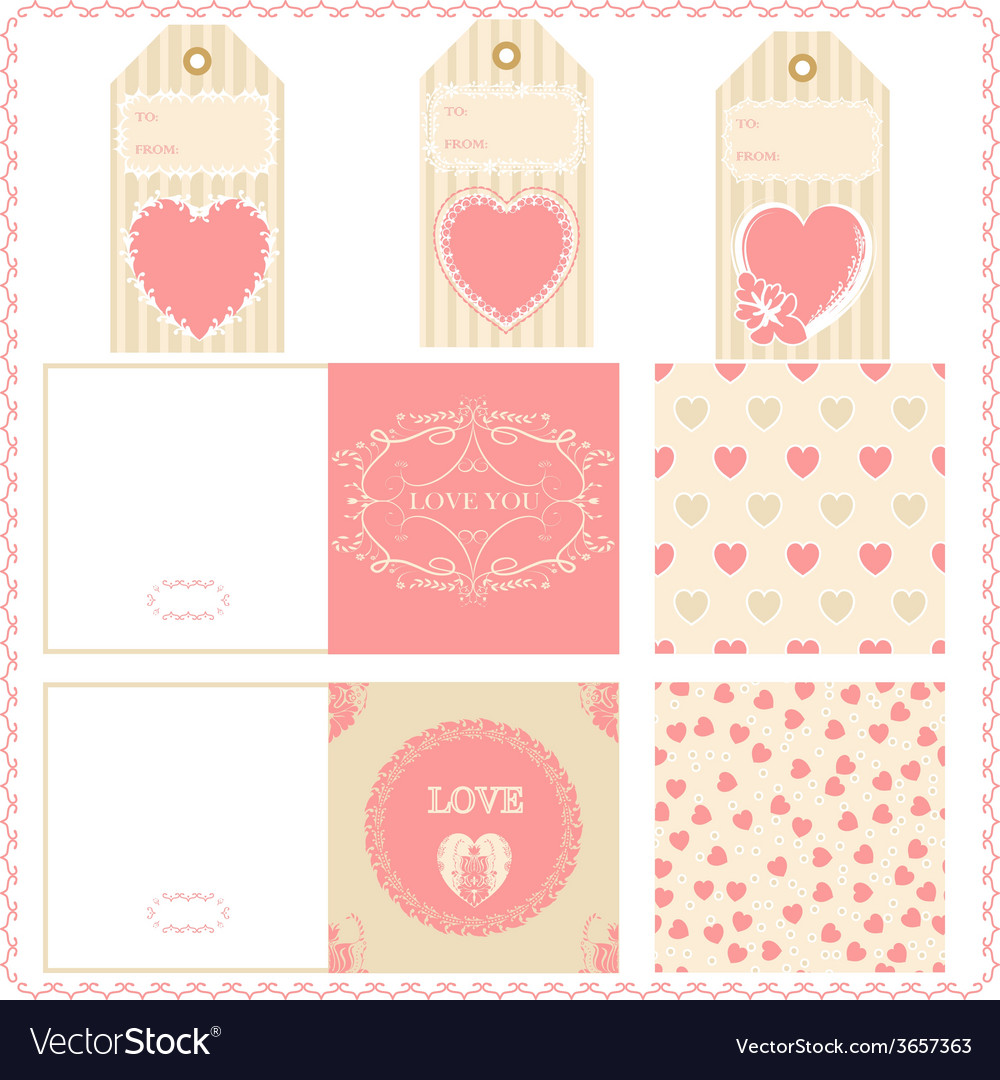 Scrapbook design elements valentines for design Vector Image
