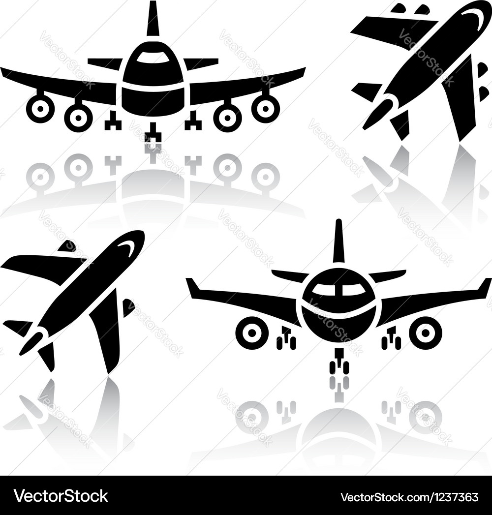 Set of transport icons - plane Royalty Free Vector Image