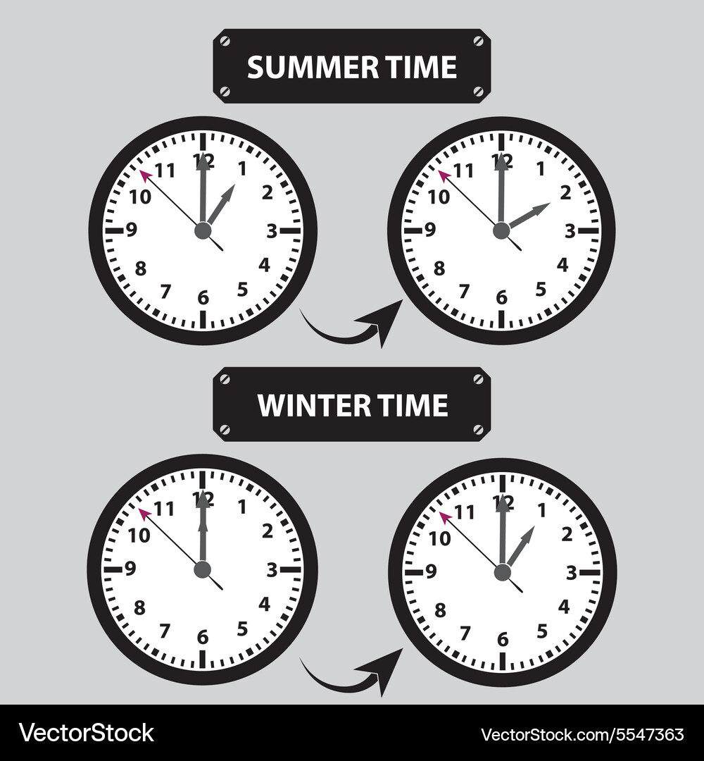 Summer and winter time shifting icons eps10 Vector Image