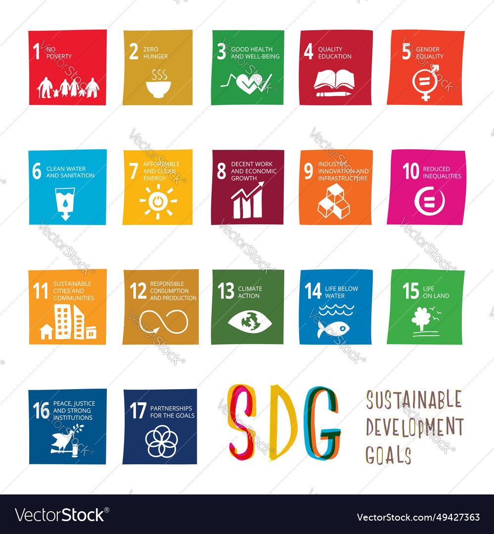 Sustainable development goals set Royalty Free Vector Image
