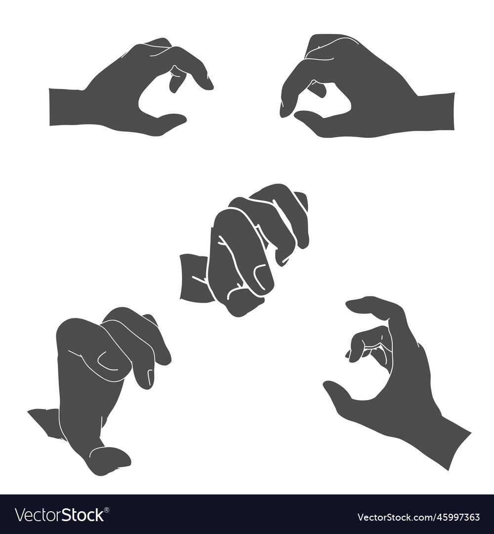 Various gestures of human hands isolated Vector Image