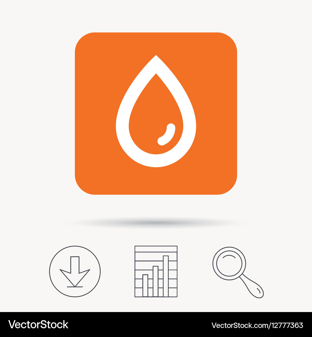 Water drop icon Natural aqua sign Royalty Free Vector Image