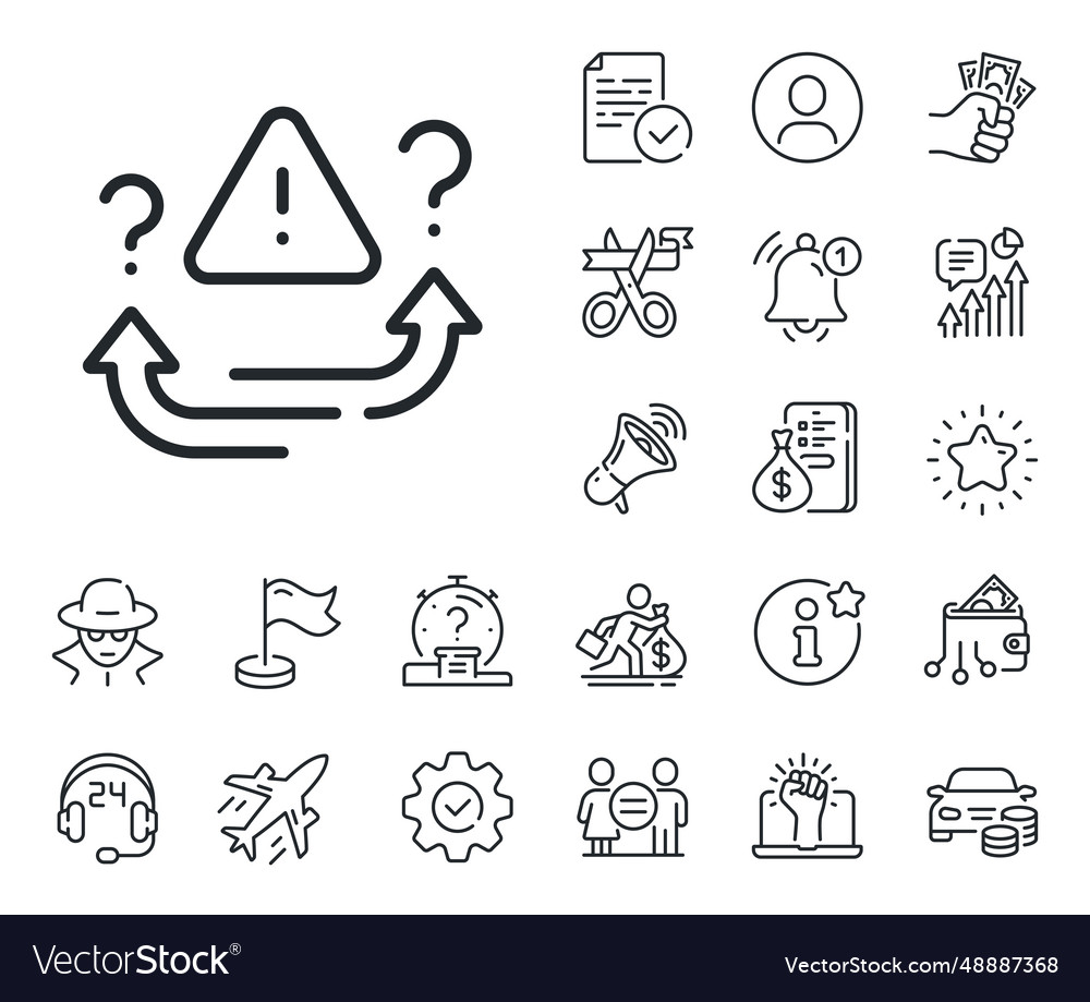 Attention line icon important choice sign Vector Image