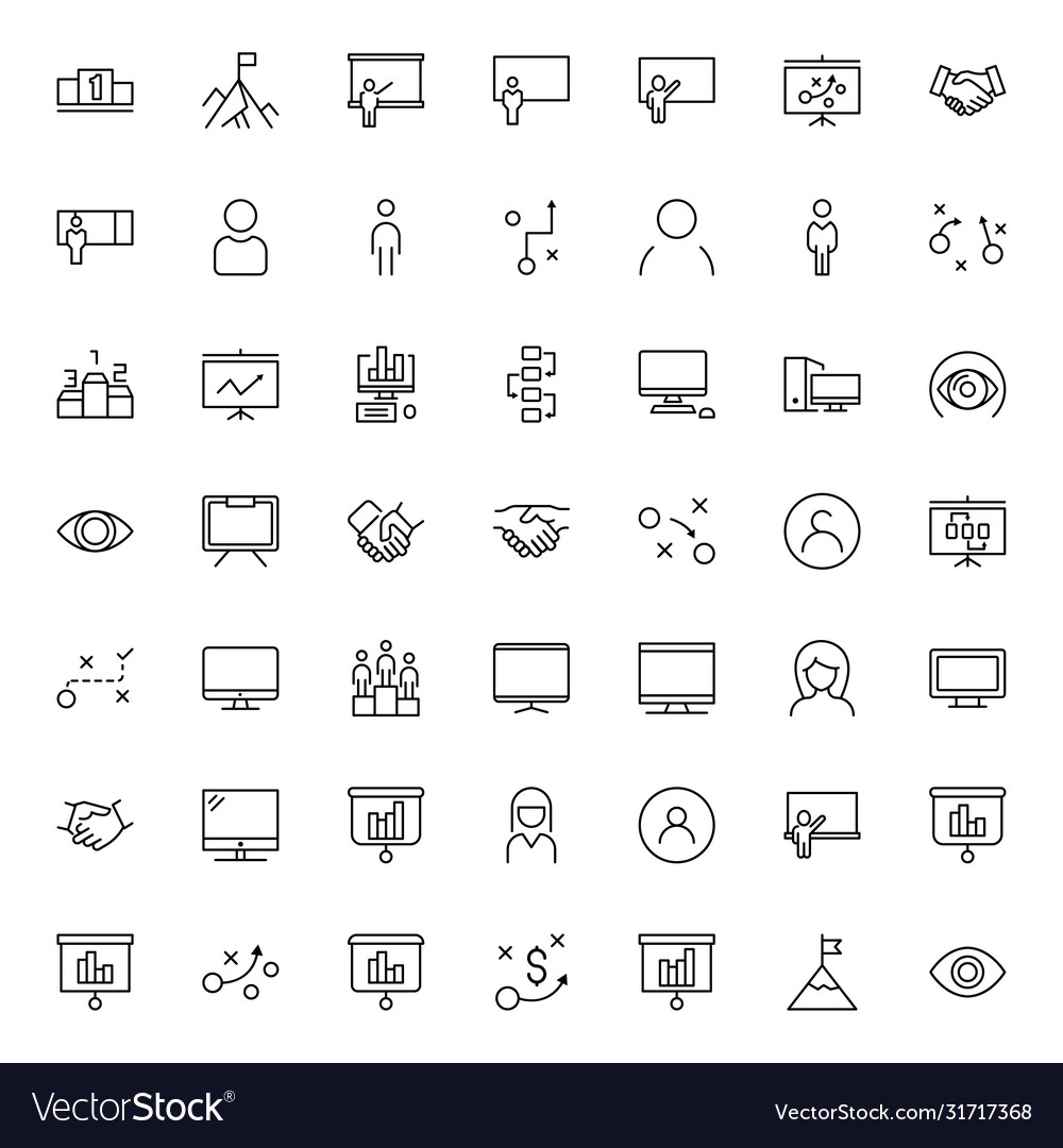 Business presentation icon set Royalty Free Vector Image