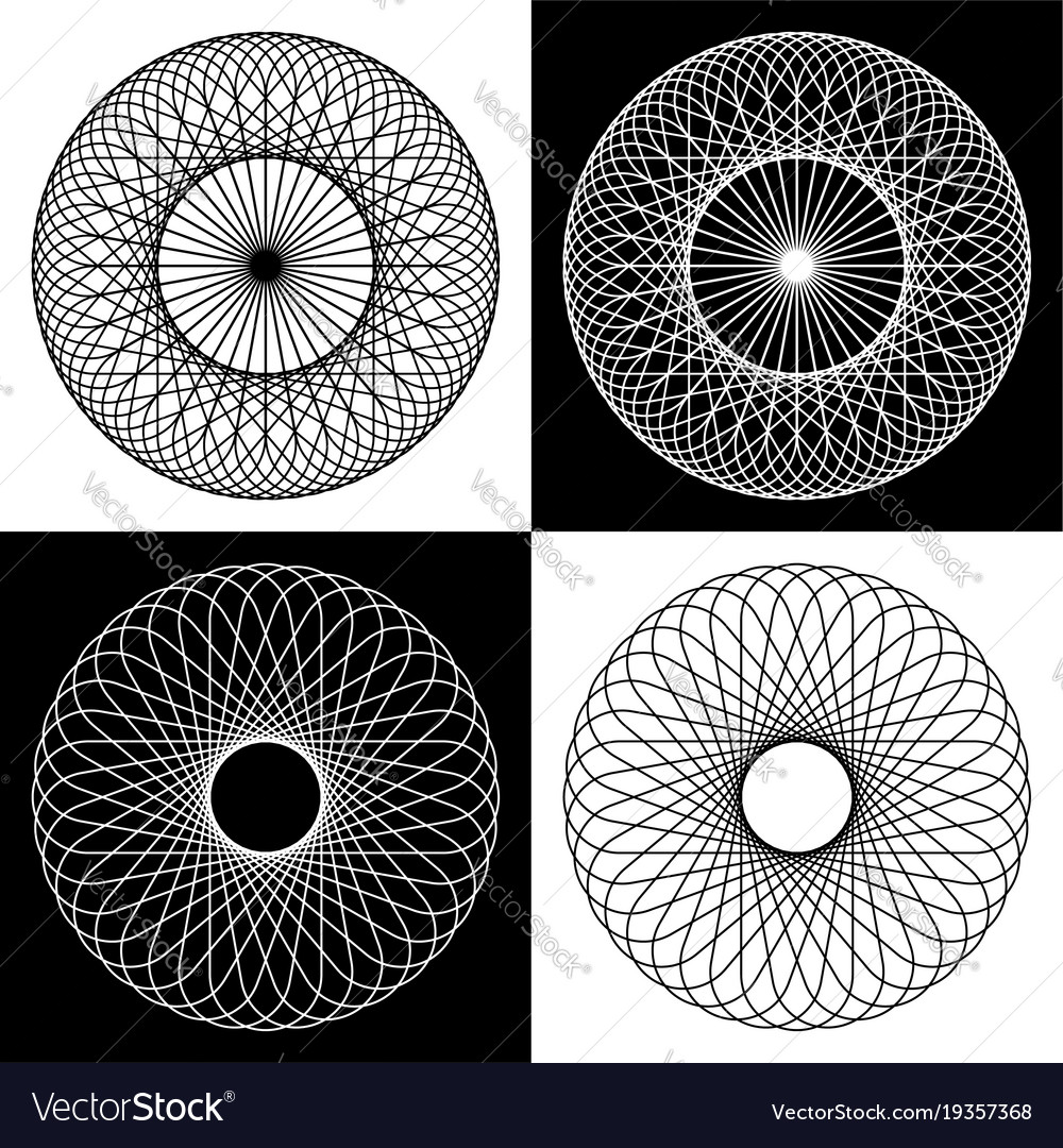 Circular Line Patterns Royalty Free Vector Image