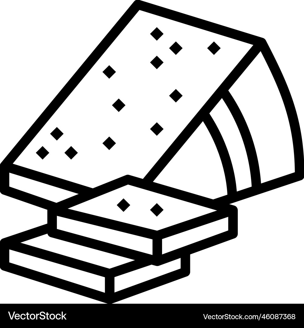 Hard cheese food slice line icon Royalty Free Vector Image