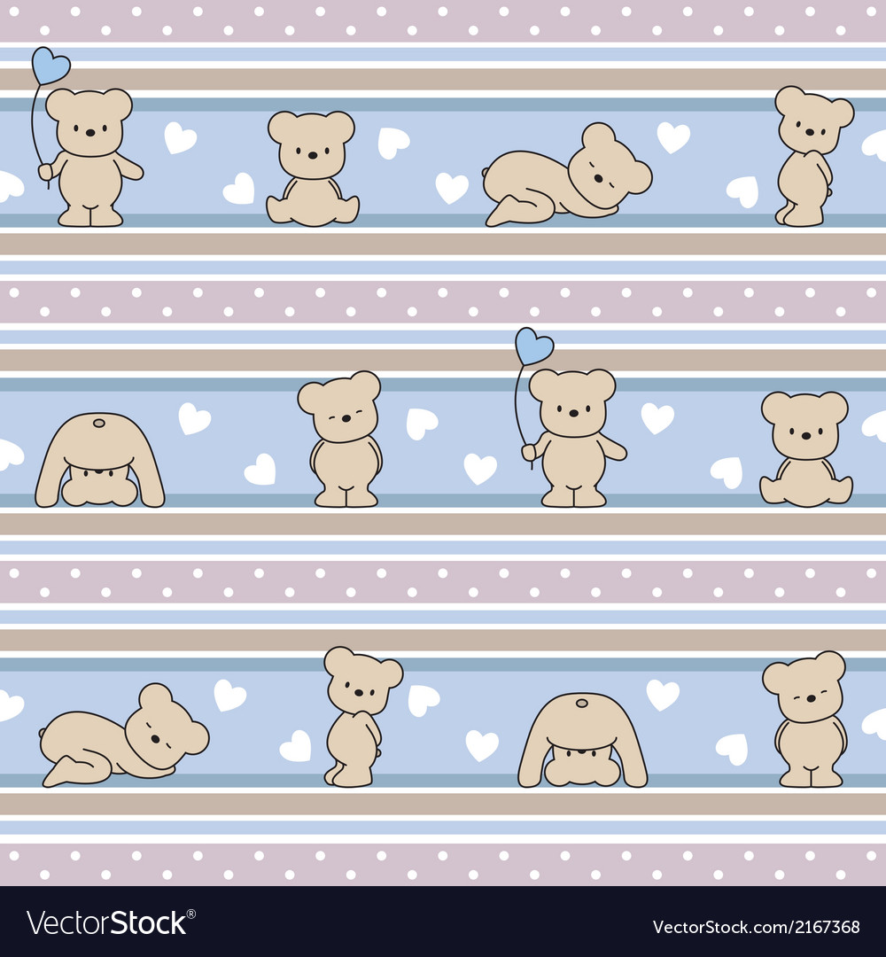 Pattern with teddy bears Royalty Free Vector Image