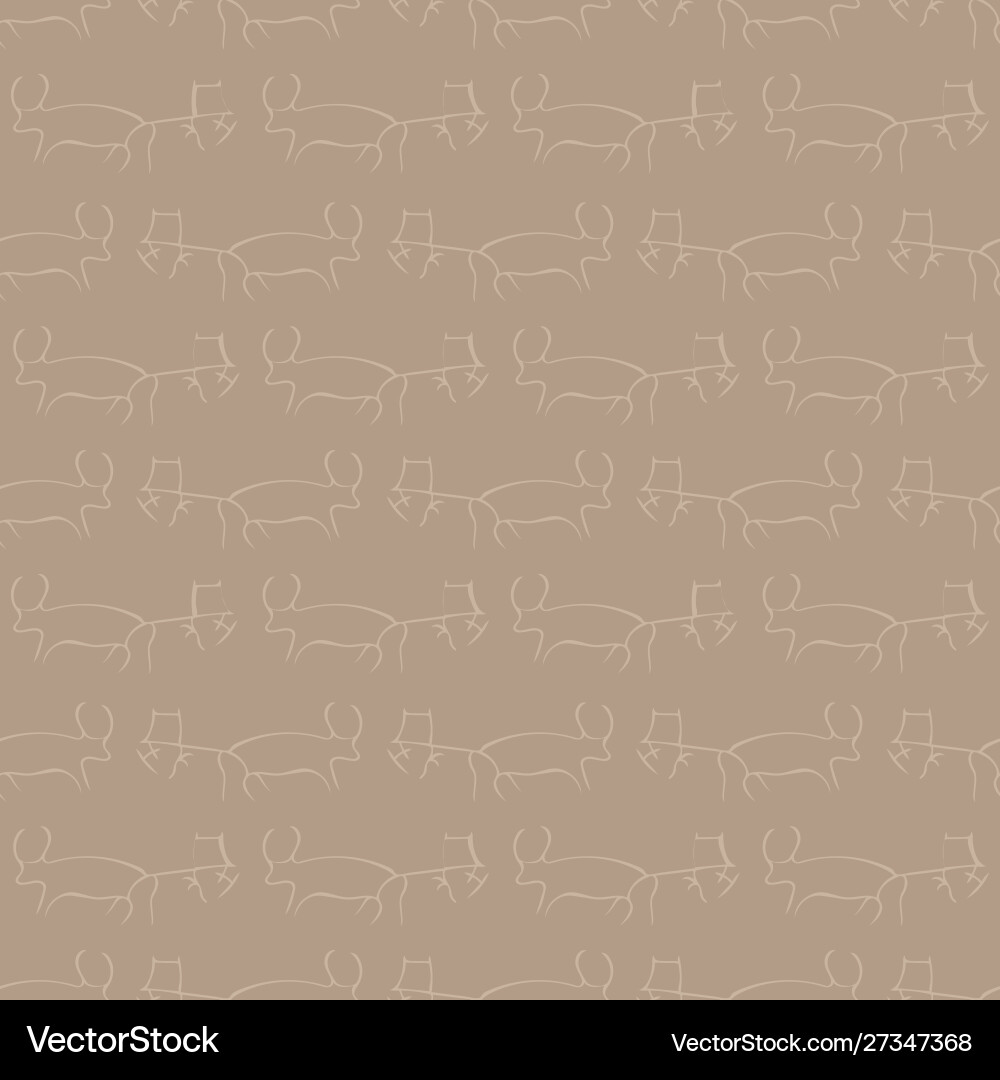 Seamless pattern with cave drawings Royalty Free Vector