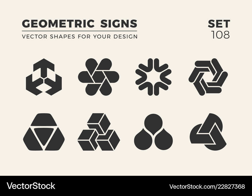 Set eight minimalistic trendy shapes stylish Vector Image