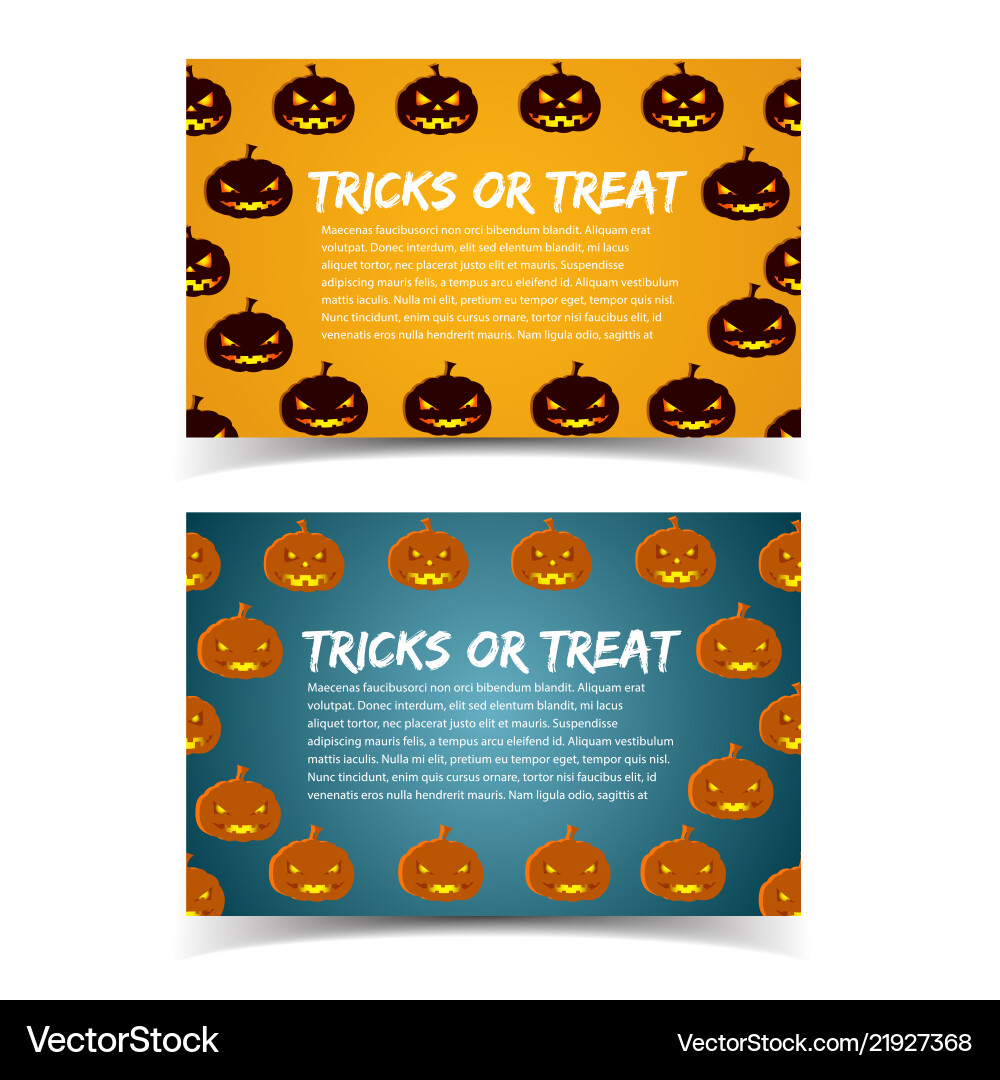 Tricks or treat colorful horizontal banners Vector Image