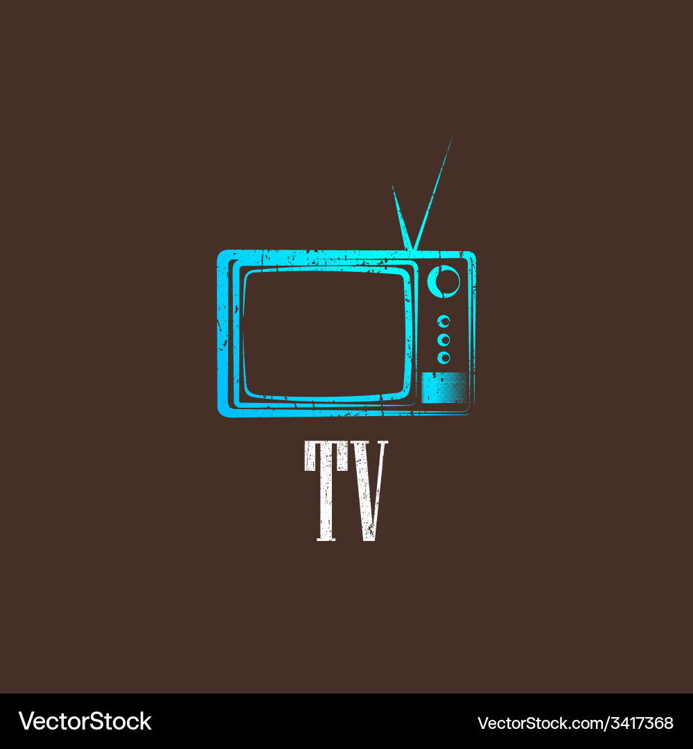 Vintage with a retro tv Royalty Free Vector Image