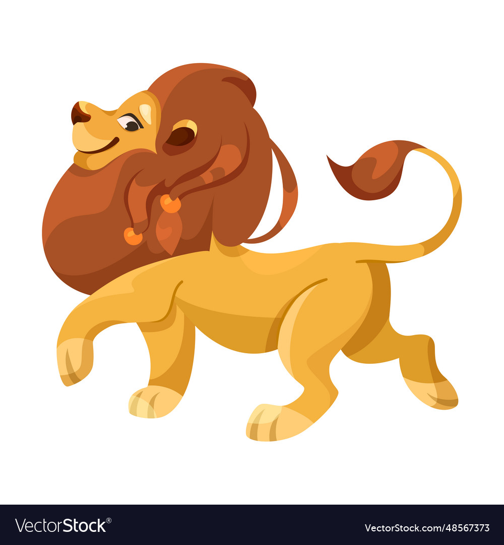 Lion with mane as proud powerful wild african Vector Image