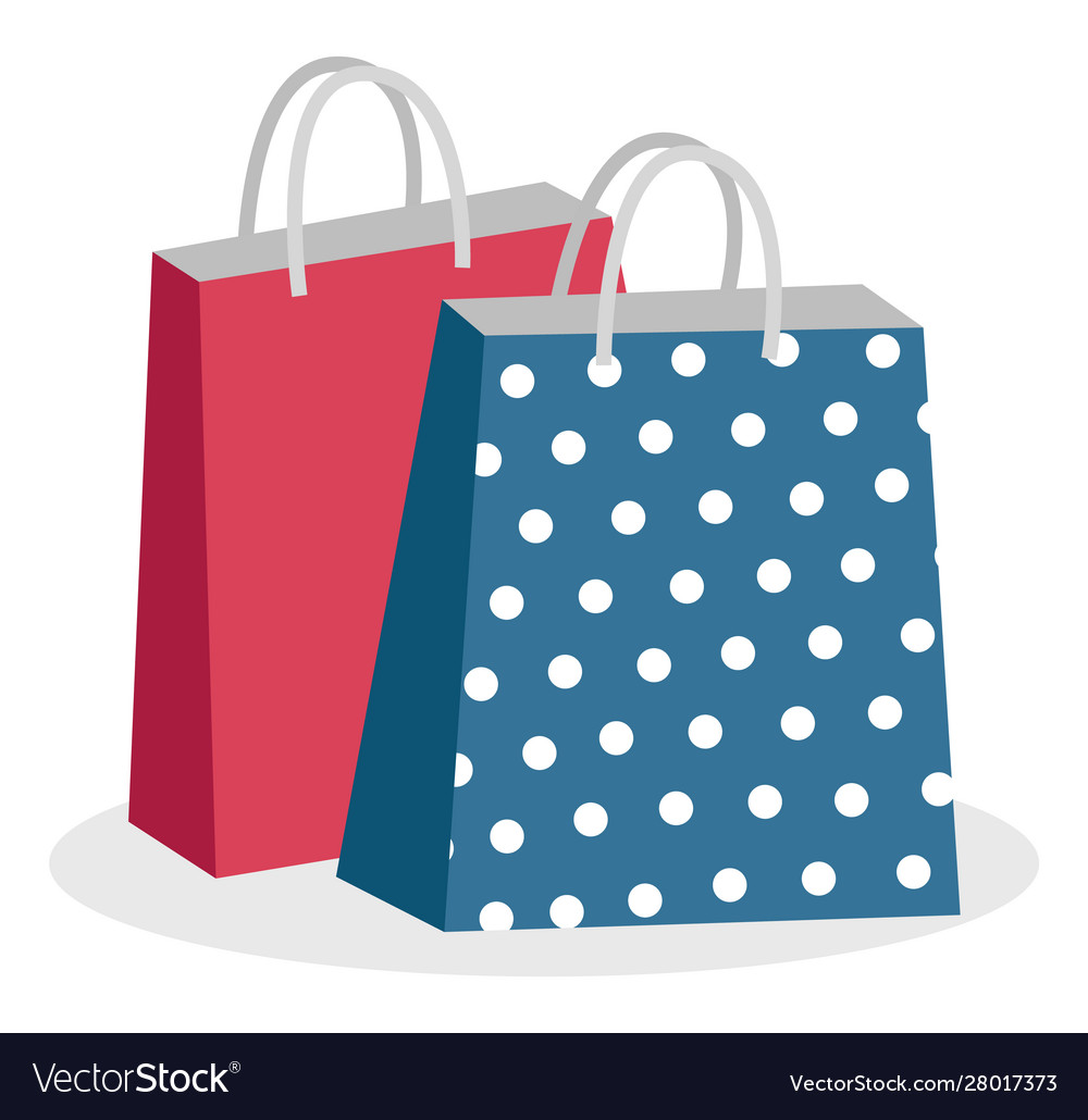 Paper Bags With Handles Shopping Packages Vector Image