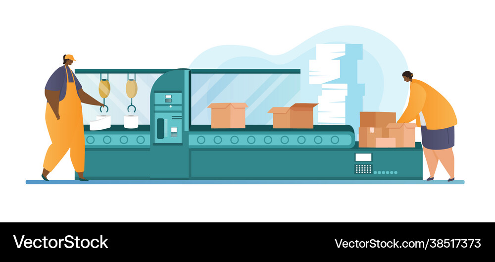 Waste paper recycling factory Royalty Free Vector Image