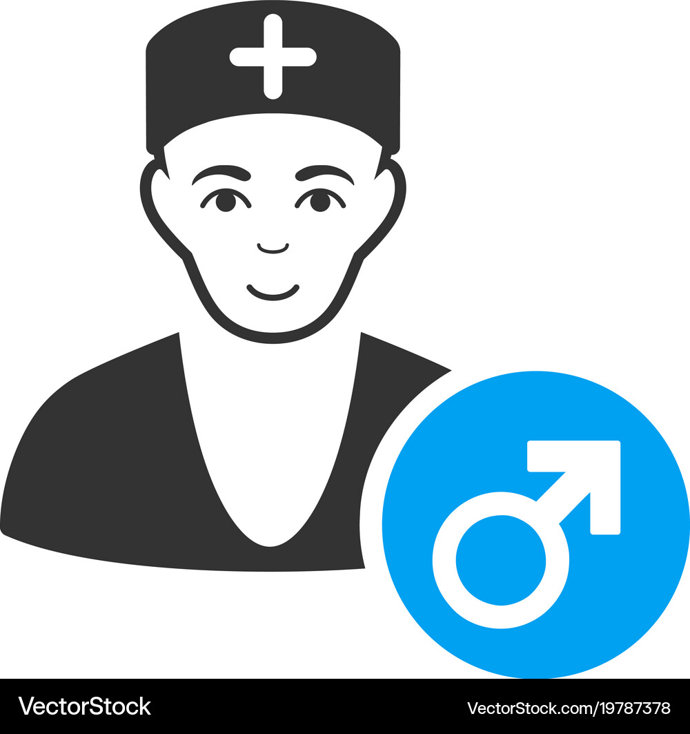 Andrologist doctor flat icon Royalty Free Vector Image